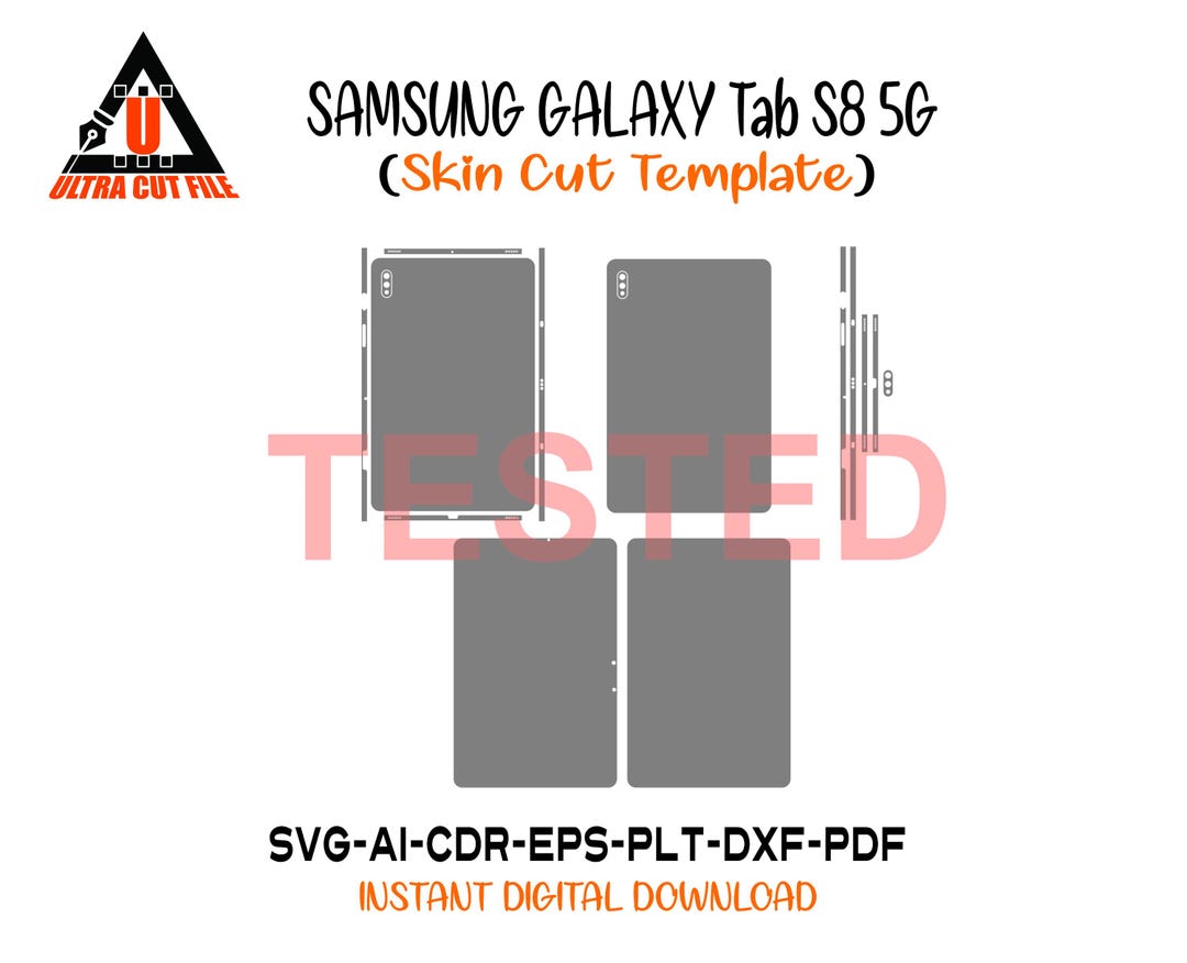 Samsung Galaxy Tab S8 5G Skin Template Vector Skin Layout Skin Die ...