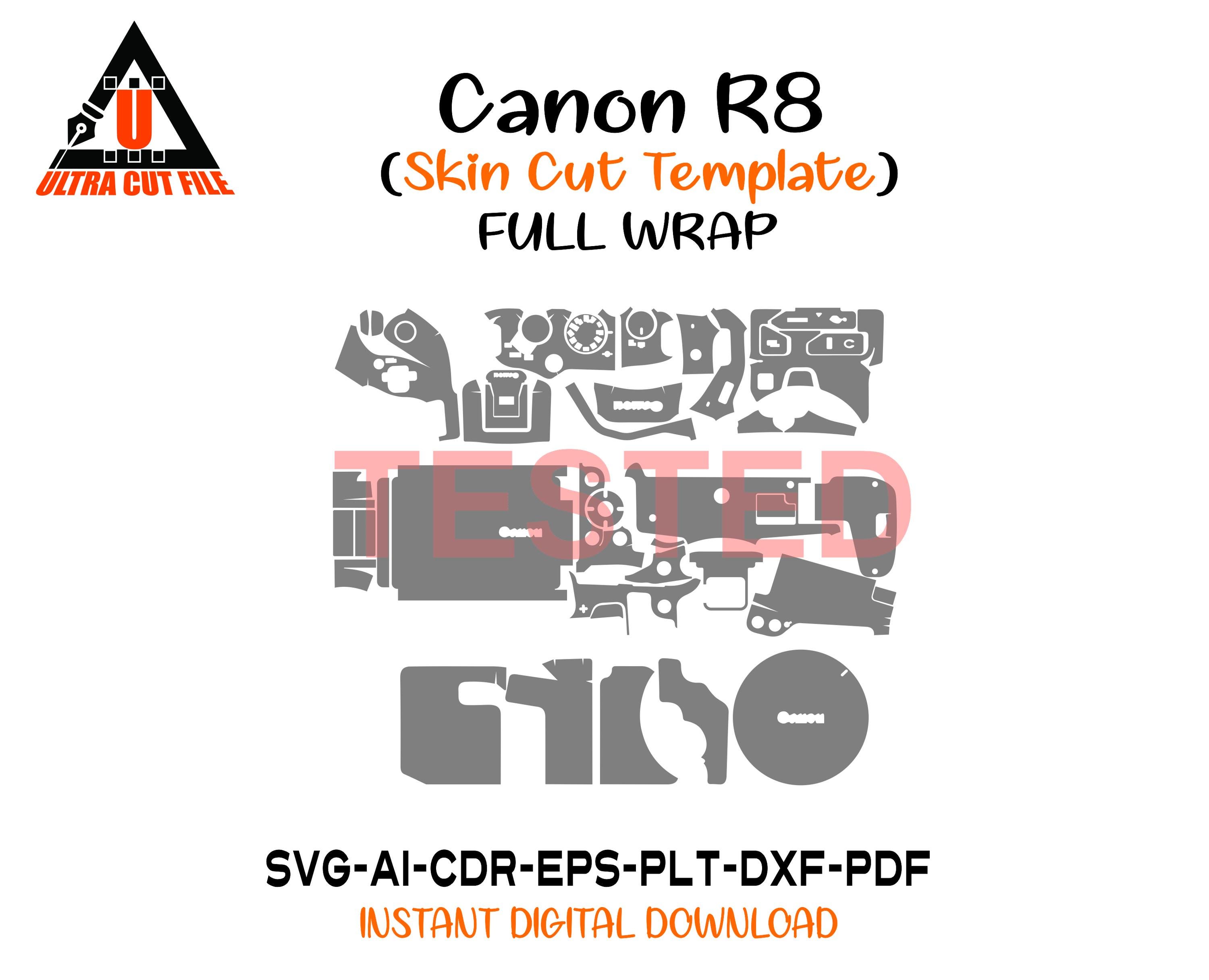 Canon R8 Skin Template Vector File Skin Layout Skin Die Cut Cuts File ...