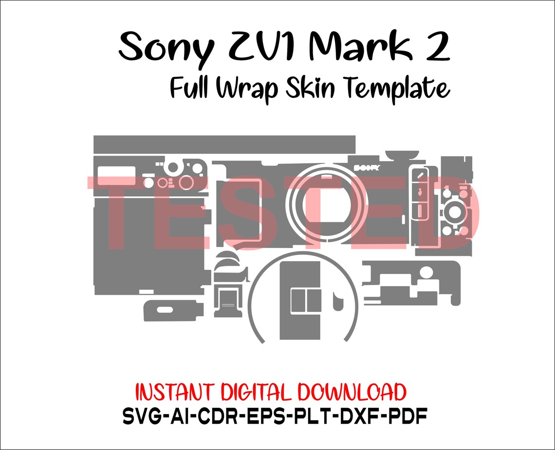 Sony ZV1 Mark II (2023) Skin Template Vector Skin Layout Skin Die Cuts ...
