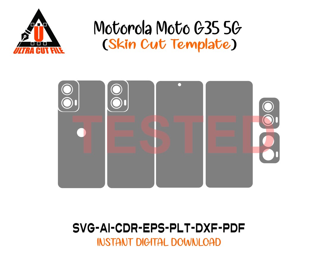 Motorola Moto G35 5G Skin Vector Template File Skin Die Cut Layout Back ...