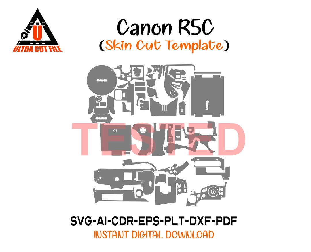 Canon R5C Skin Template Vector Skin Layout Skin Die, Canon EOS R5C Skin ...