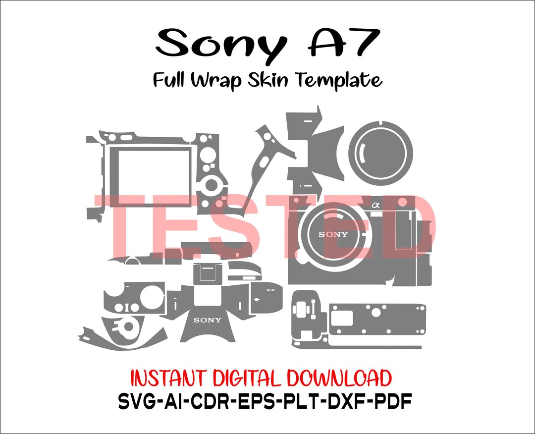 Sony A7 Skin Template Vector Skin Layout Skin Die Cuts File Svg Skin ...
