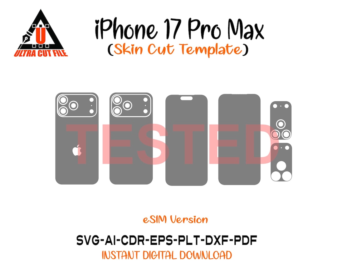 IPhone 17 Pro Max Skin Vector Template File Skin Die Cut Layout iPhone ...
