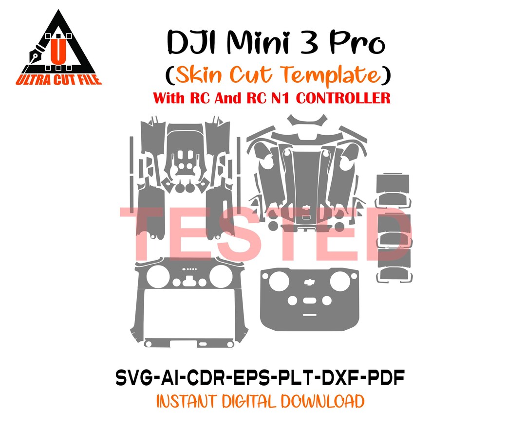 Dji Mini 3 Pro Skin Template Vector File Templete Skin Die Cut Skin ...
