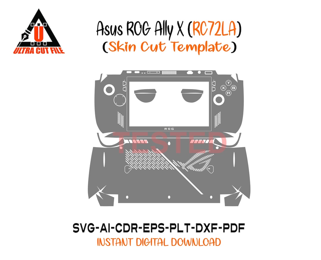Asus ROG Ally X (RC72LA) Skin Vector Template File Skin Die Cut Layout ...