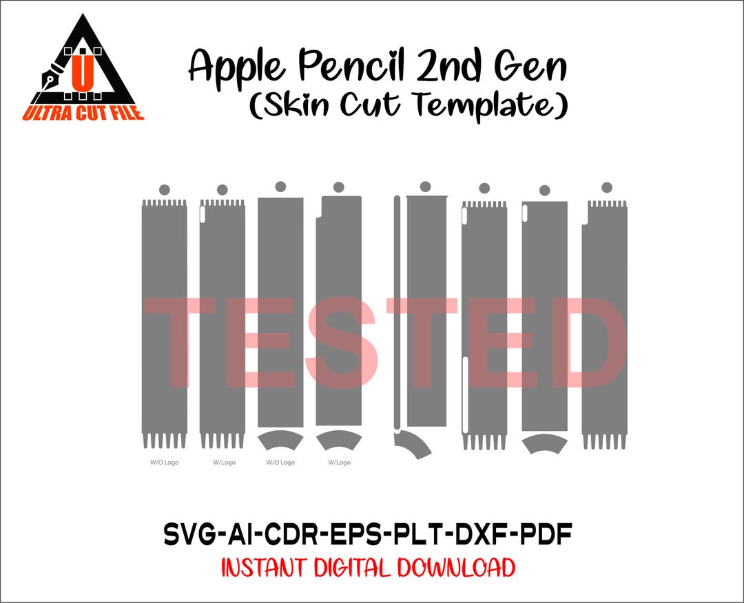 Apple Pencil 2nd Gen Skin Vector Template Skin Die Cuts Skin Cut File ...