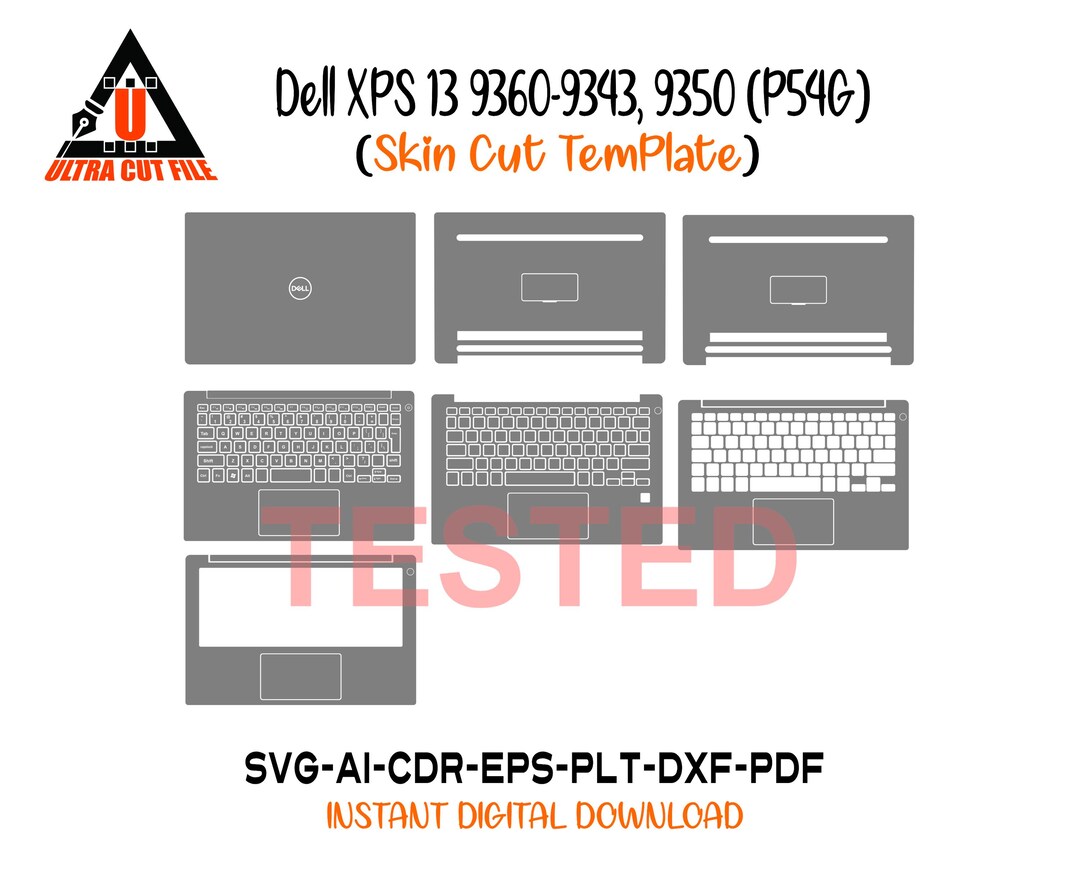 Dell XPS 13 9360 9343 9350 (P54G) Skin Template Vector File Skin Die ...