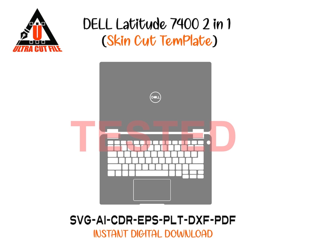 DELL Latitude 7400 2 in 1 Skin Vector Template File Skin Die Cut Layout ...