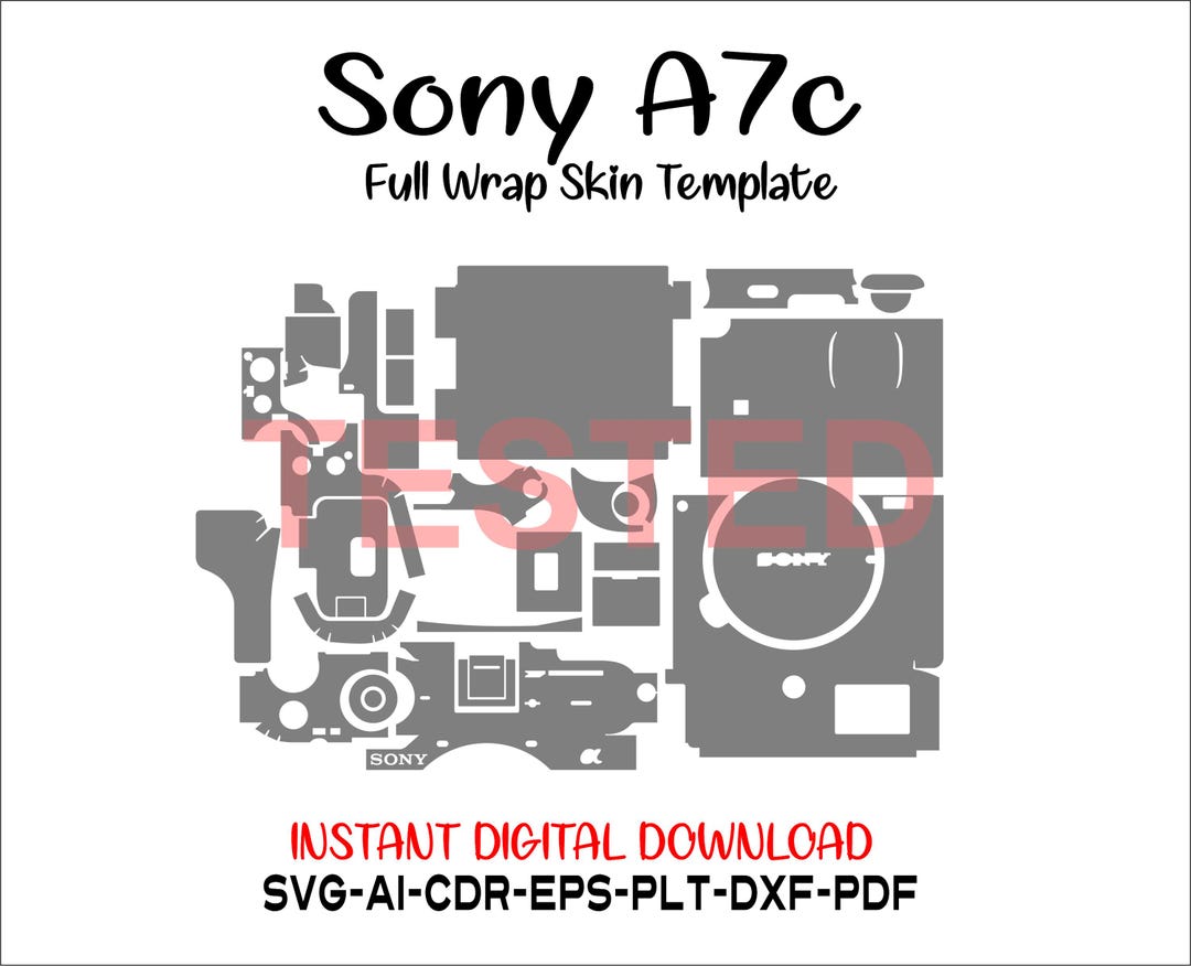Sony A7c Skin Template Vector Skin Layout Skin Die Cuts File Svg Skin ...