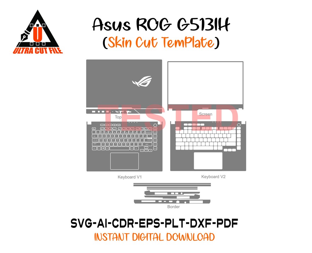 Asus ROG G513IH Skin Vector Template File Skin Die Cut Layout Cricut ...