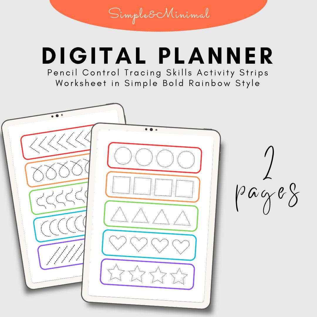 Pencil Control Tracing Strips | Fine Motor Skills Worksheets | Bold ...