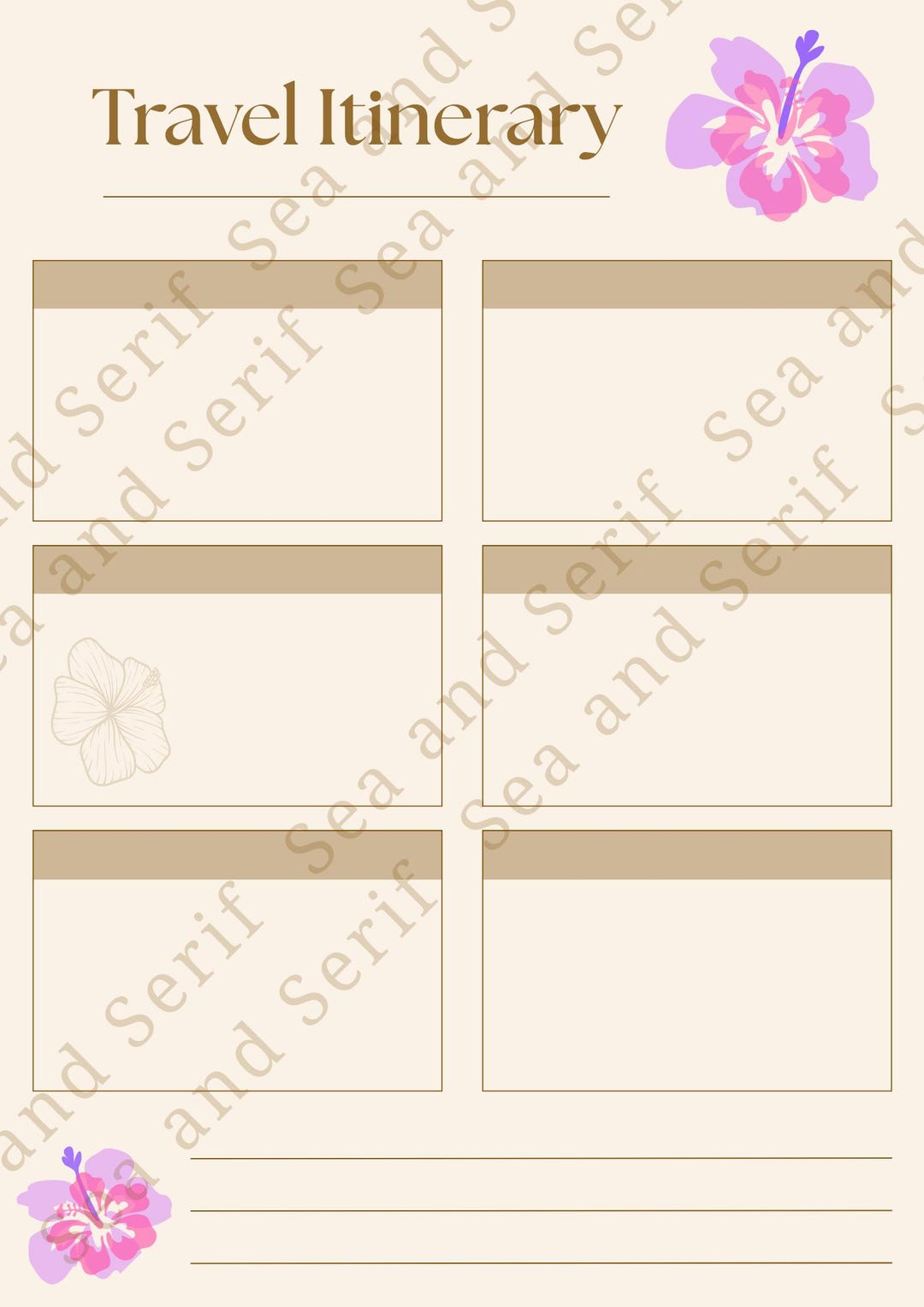 Topical Calm Travel Itinerary Planner - Etsy