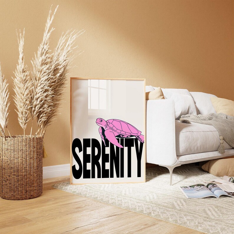Serenity Pink Turtle Print - Digital Download - Etsy
