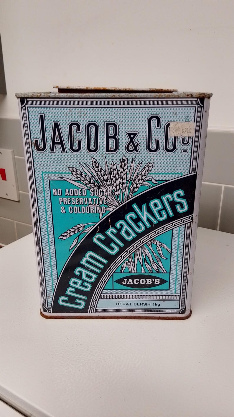 Vintage Jacob & CO Cream Cracker Tin (import Version) - Etsy