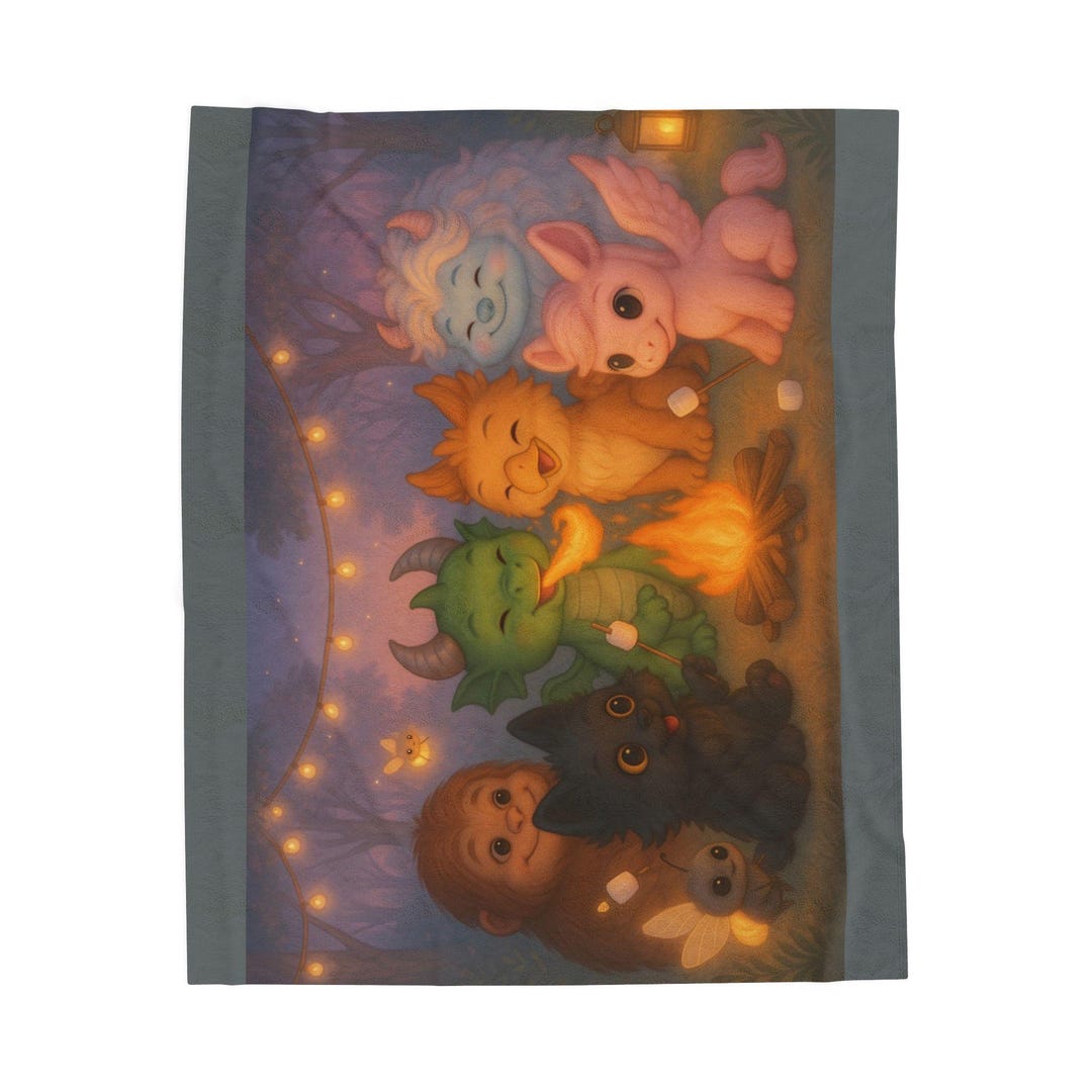 Baby Cryptid Campfire Blanket - Etsy