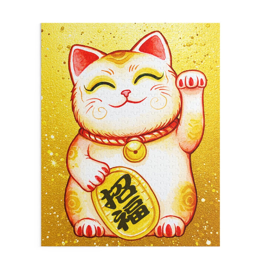 Japanese Maneki-neko Puzzle (120, 252 or 500 Pieces) - Good Luck ...