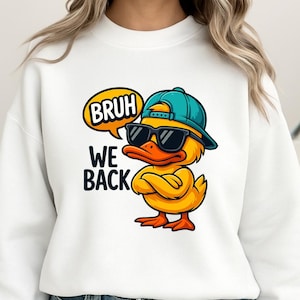 Bruh We Back Duck PNG File, Cool Duck Wearing Hat Sunglasses ...