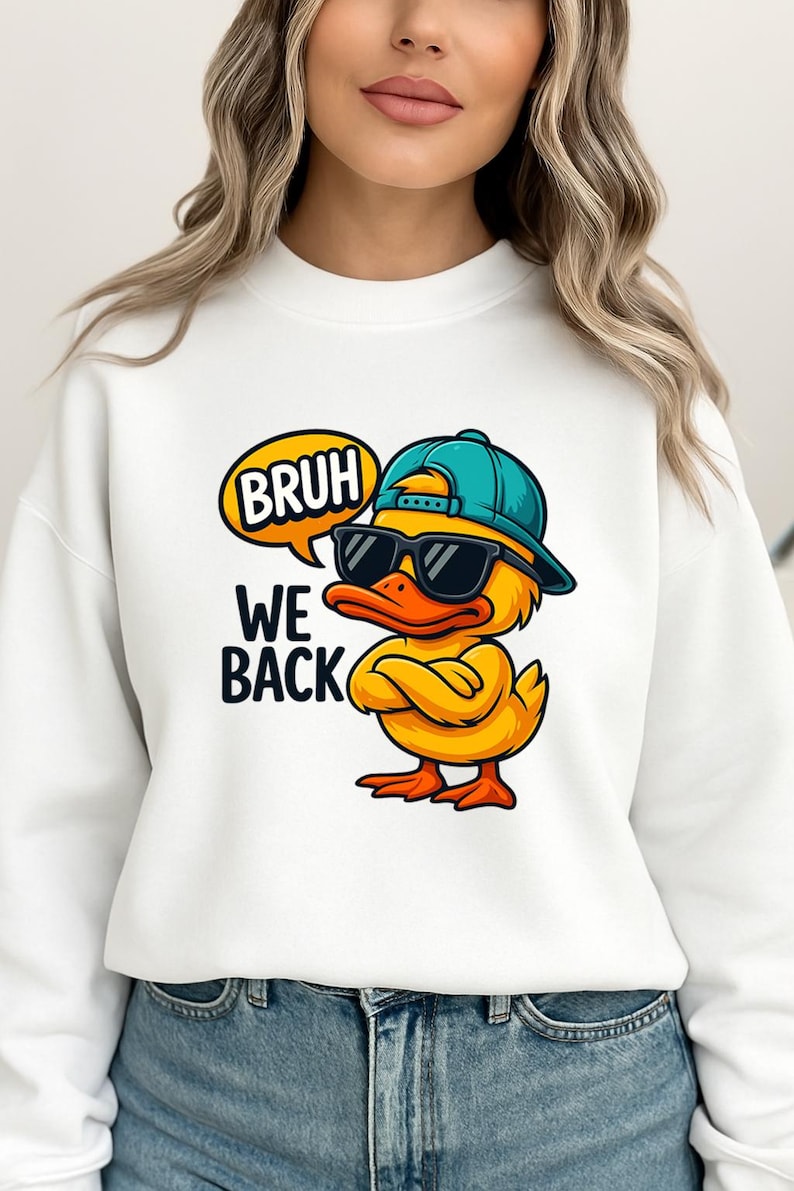 Bruh We Back Duck PNG File, Cool Duck Wearing Hat Sunglasses ...