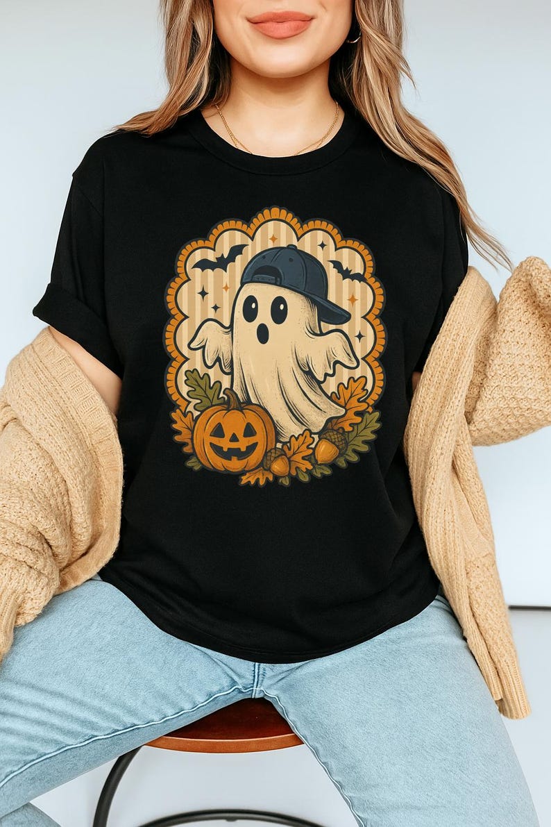 Retro Ghost PNG File – Cute Halloween Ghost With Backwards Hat ...