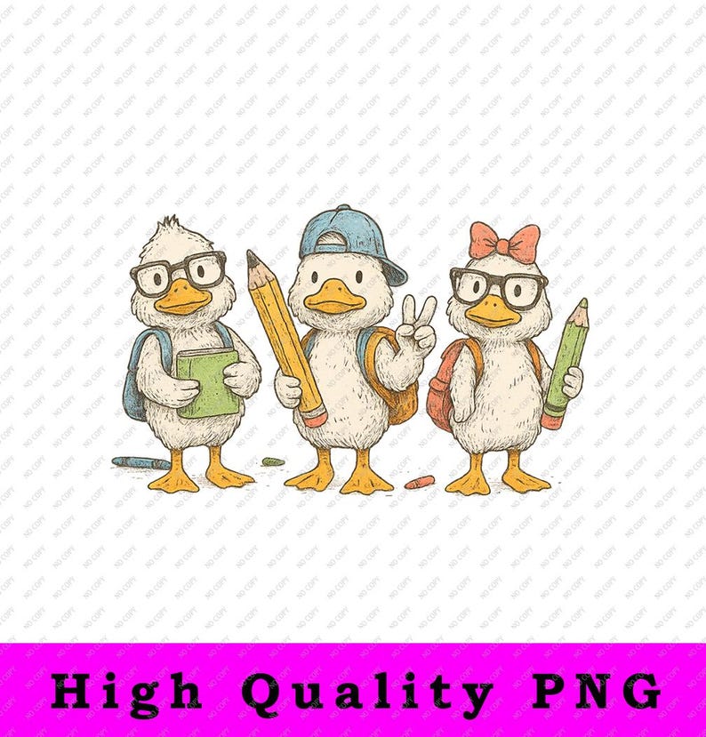 Back to School Duck PNG – Cute Student Duck Sublimation Design ...