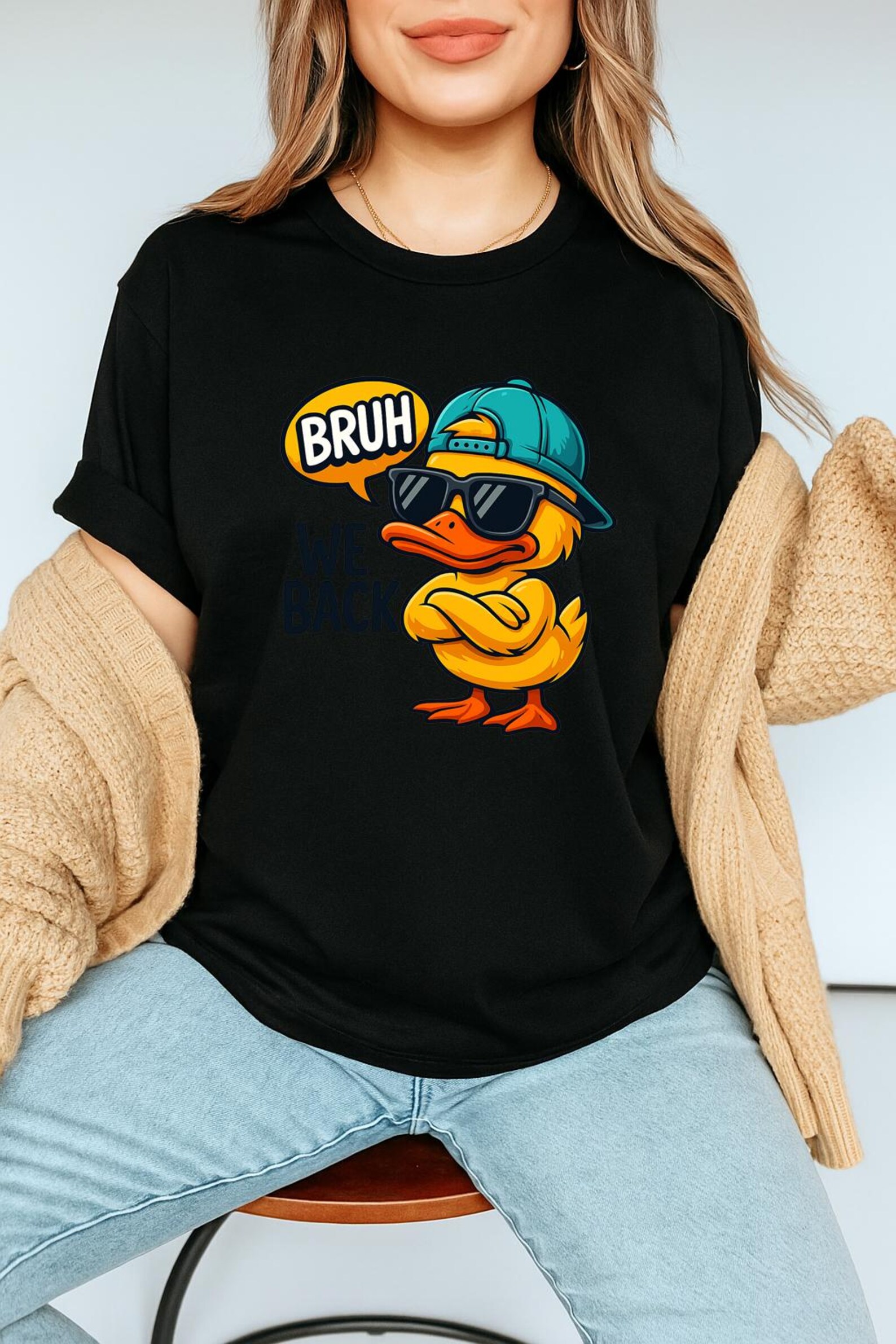 Bruh We Back Duck PNG File, Cool Duck Wearing Hat Sunglasses ...
