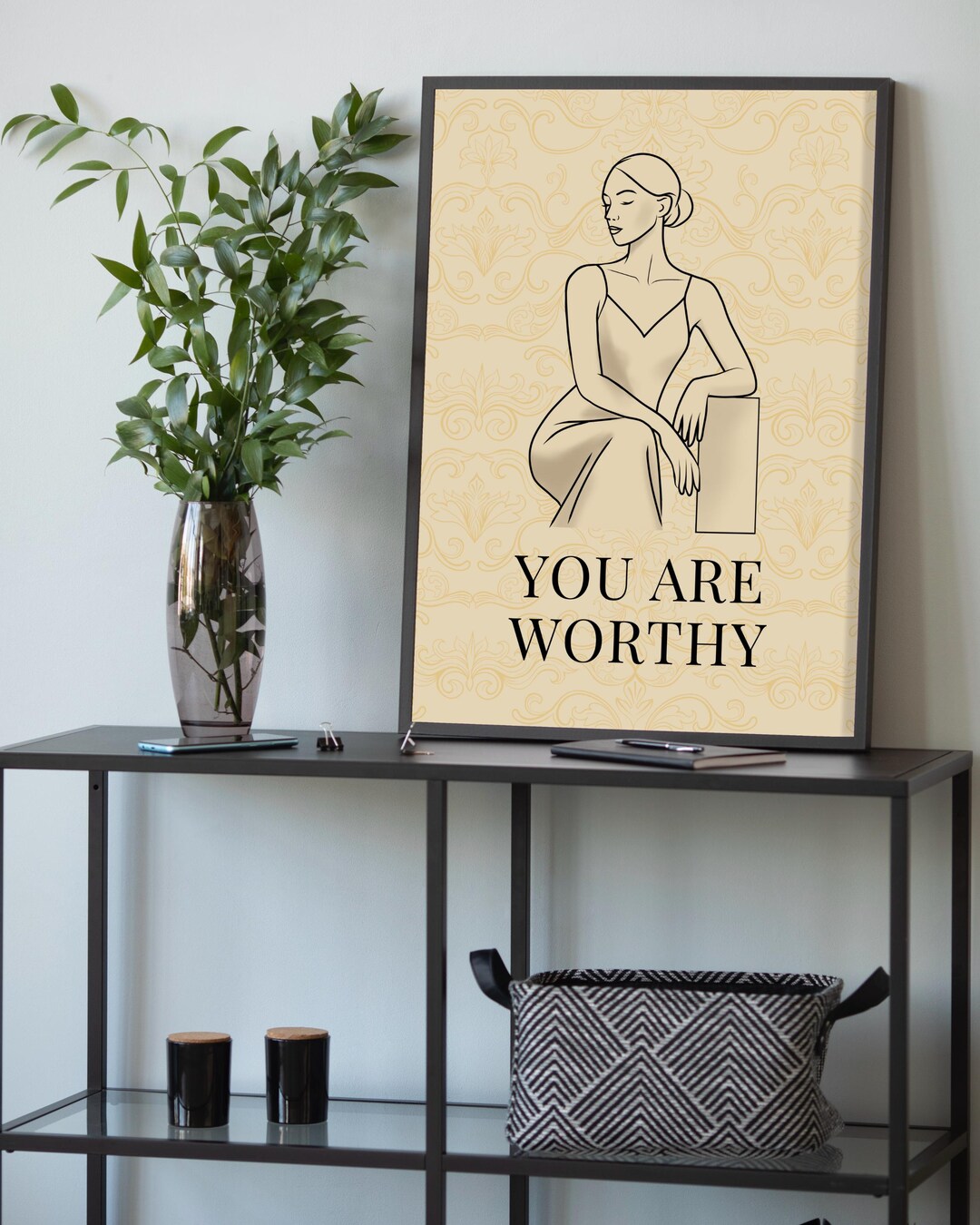 You Are Worthy Wall Art Print, Minimalist Wall Print,aesthetic Wall Art ...