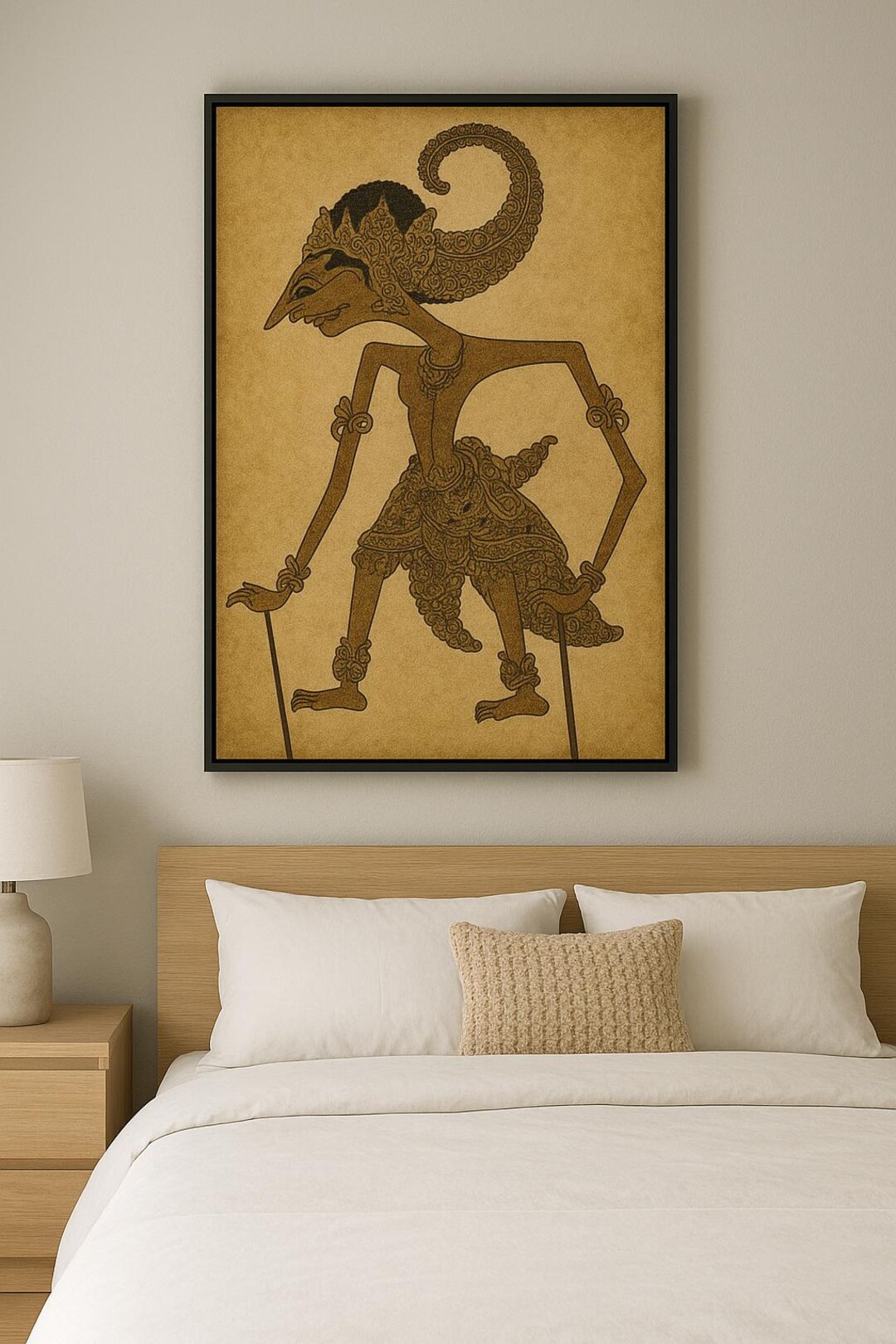 Wayang Art Print, Traditional Javanese Shadow Puppet Drawing, Printable ...