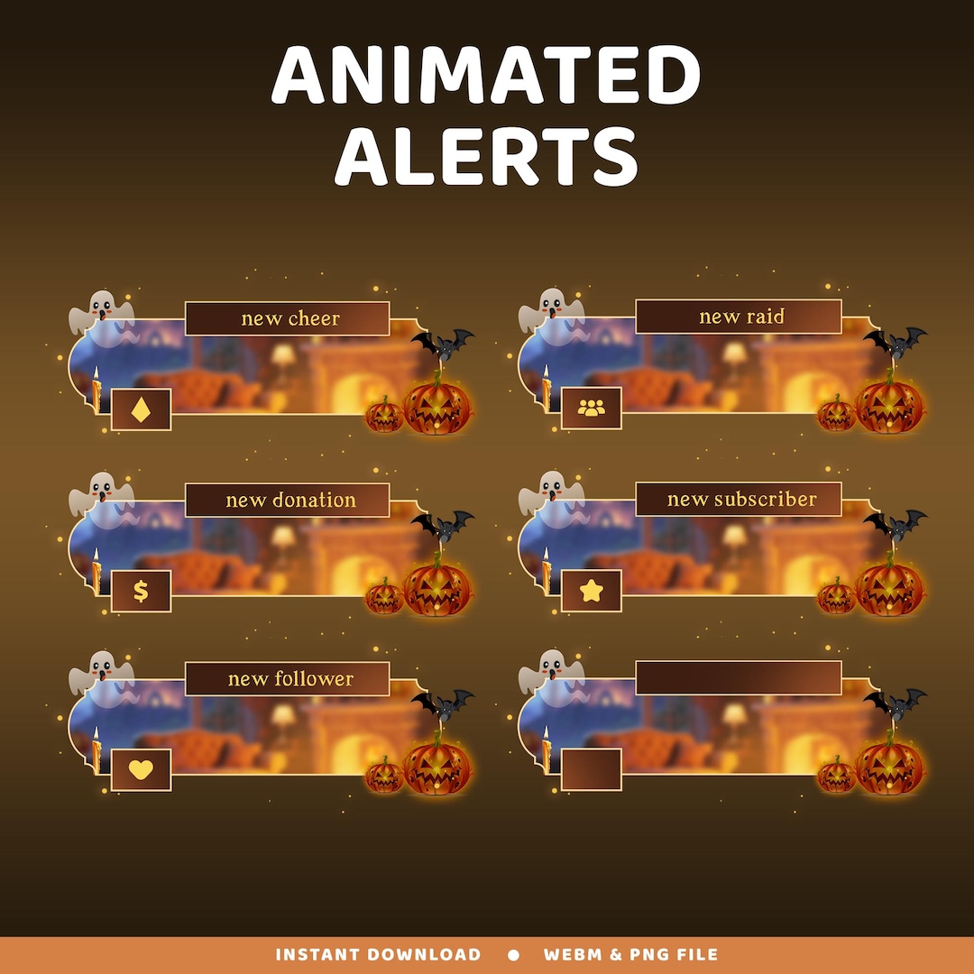 Spooky Serenity Animated Cute Lofi Stream Alert Overlay for Twitch ...