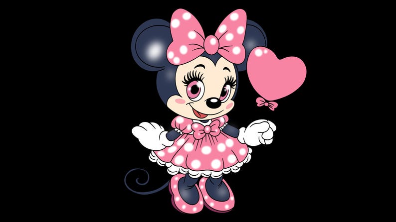 Cute Minnie Mouse Clipart Bundle, 4K High Resolution PNG SVG EPS Files ...