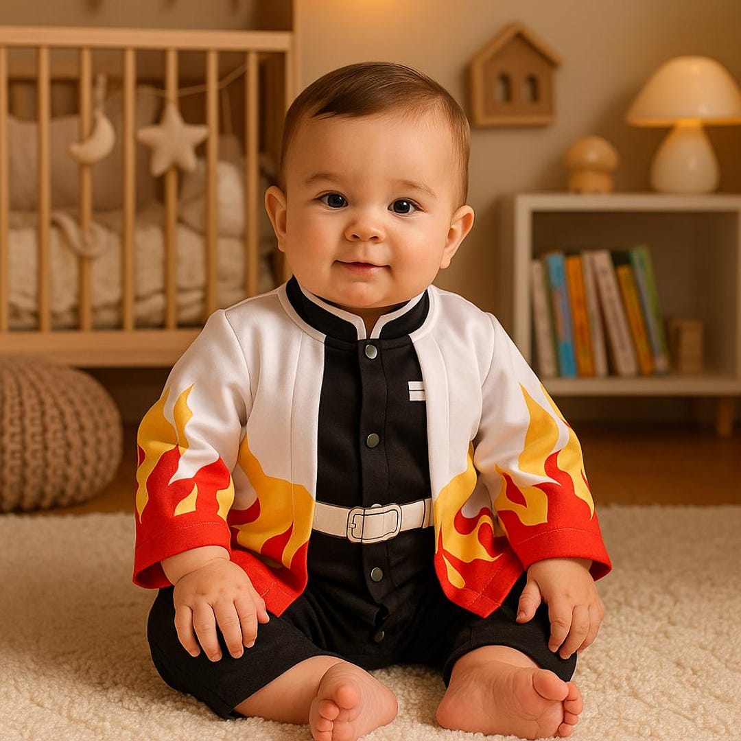Rengoku Baby Romper: Flame Hashira Cosplay Outfit - Etsy