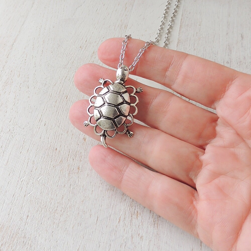 Tortoise Necklace Antique Silver Colour Tortoise or Turtle - Etsy UK