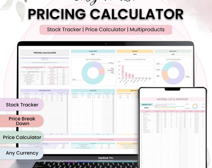 Price & Profit Calculator Google Spreadsheet Product Pricing Calculator Price List Template ...
