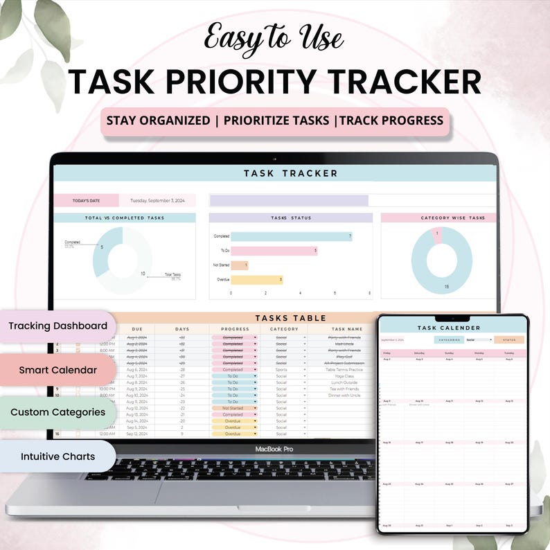 Task Priority Tracker Spreadsheet - Daily Weekly Planner (google Sheets ...