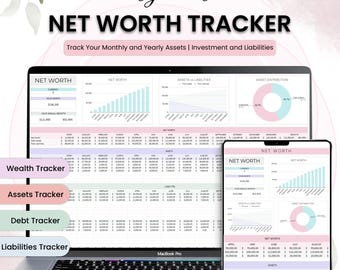 Net Worth Tracker Spreadsheet for Google Sheets, Net Worth Calculator ...