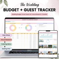 Simple Wedding Guest Template Excel File - Spreadsheet Digital Download ...