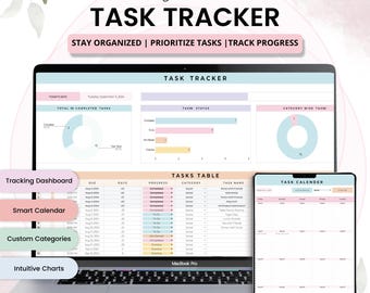 Task Tracker Spreadsheet to Do List Productivity Planner Daily Weekly ...