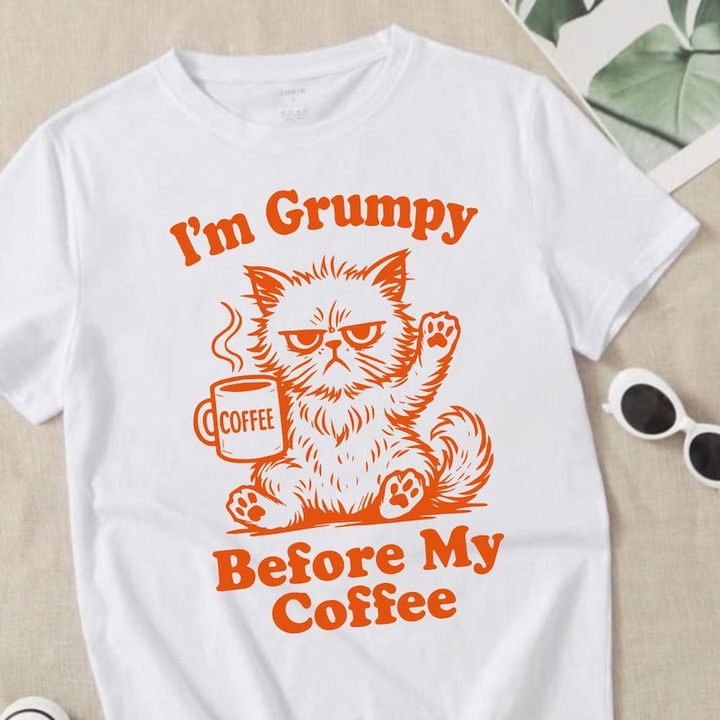 I'm Here Grumpy Cat Coffee SVG PNG JPG Funny Bundle Retro Trendy ...