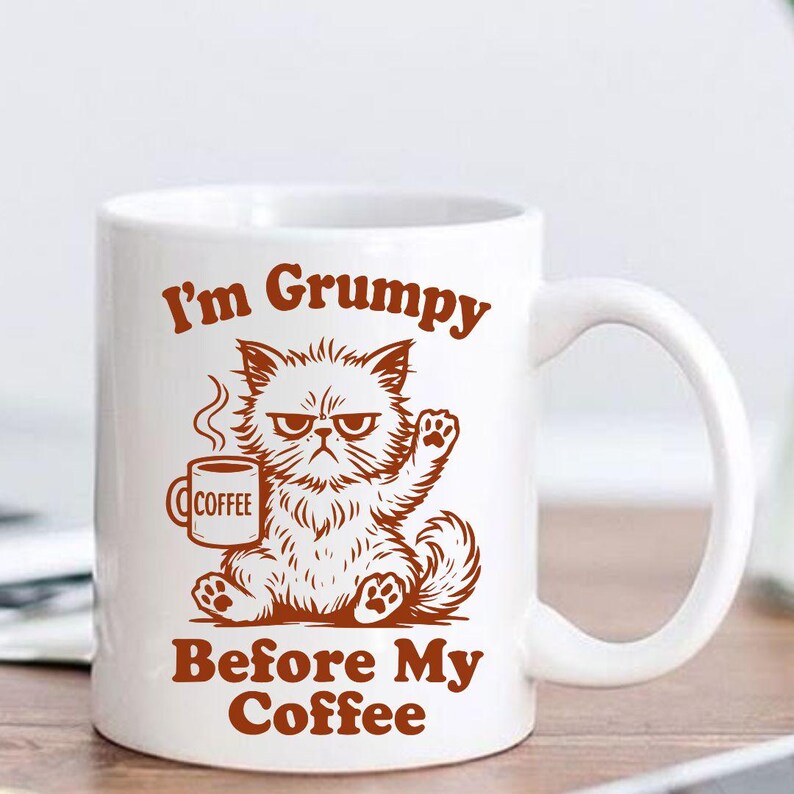 I'm Here Grumpy Cat Coffee SVG PNG JPG Funny Bundle Retro Trendy Sarcastic | Cricut Shirt Mug ...