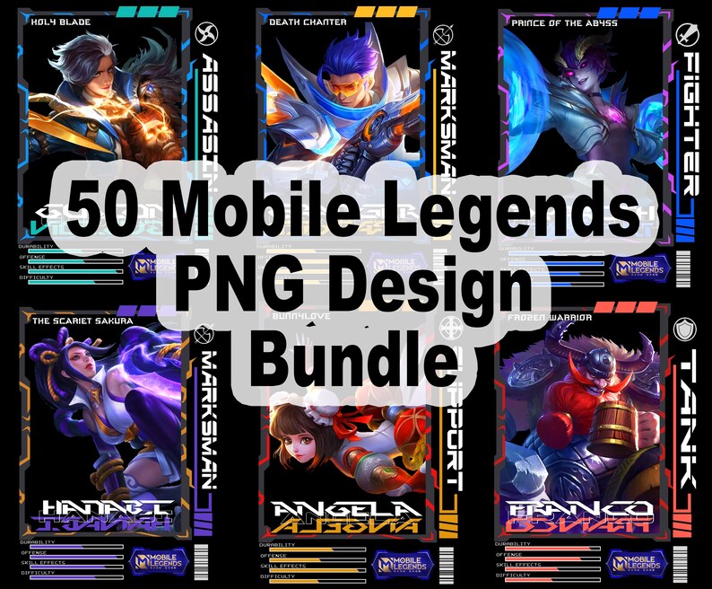 Mobile Legends PNG Bundle: Gamer Art for DTF & Sublimation (digital ...