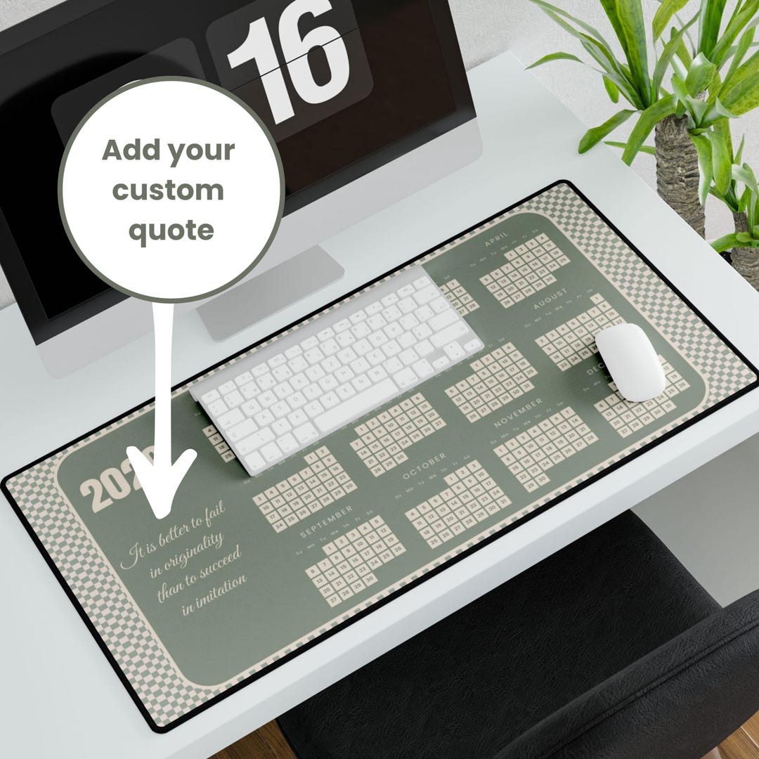Custom 2026 Calendar Desk Mat Personalized Dates Calendar Customized ...