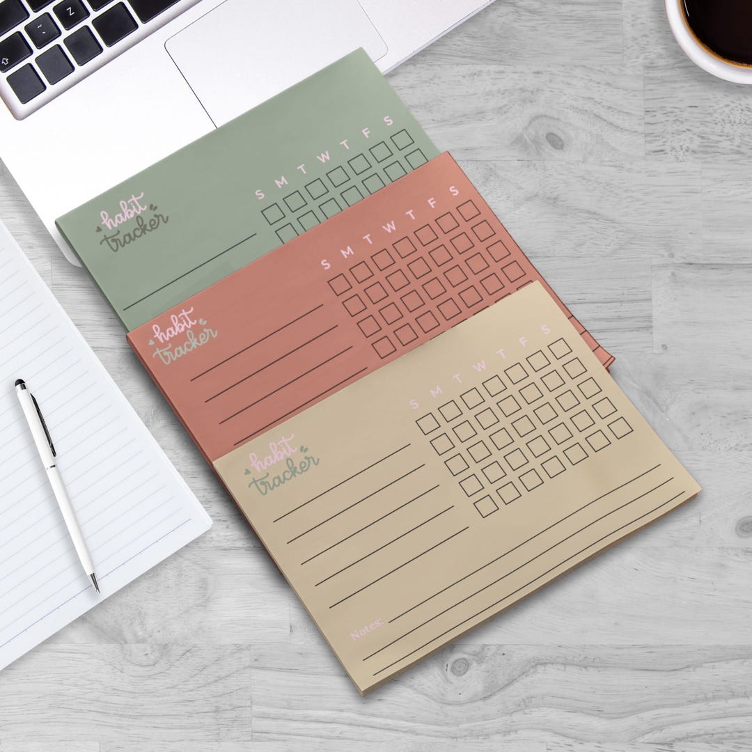 Custom Habit Tracker Sticky Note Pad Weekly Task List Functional Sticky ...