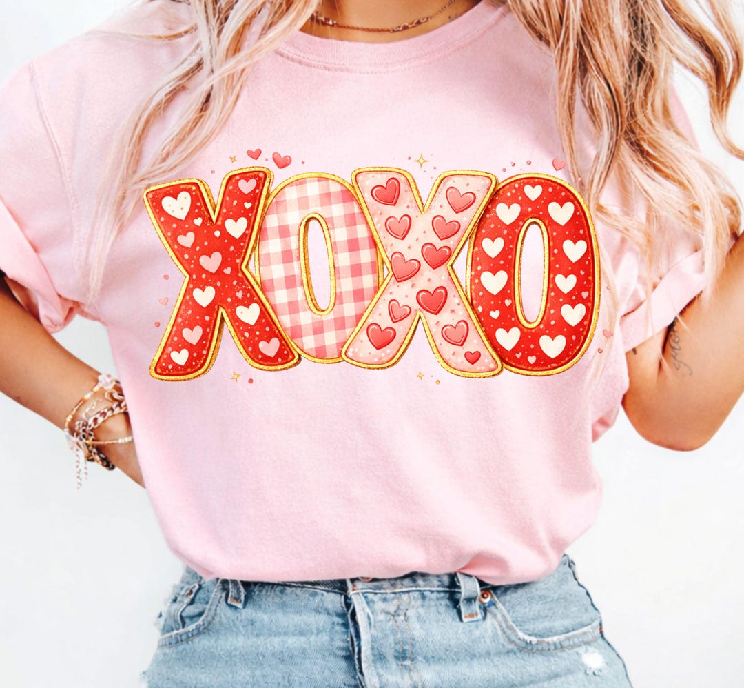 Preppy XOXO Valentine Glitter Png, Mama Valentine Png, Heart Valentine ...
