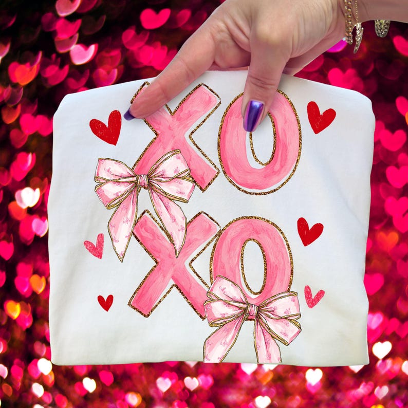 XOXO Valentine PNG, Pink Red Heart Coquette Design, Valentines Day Png ...