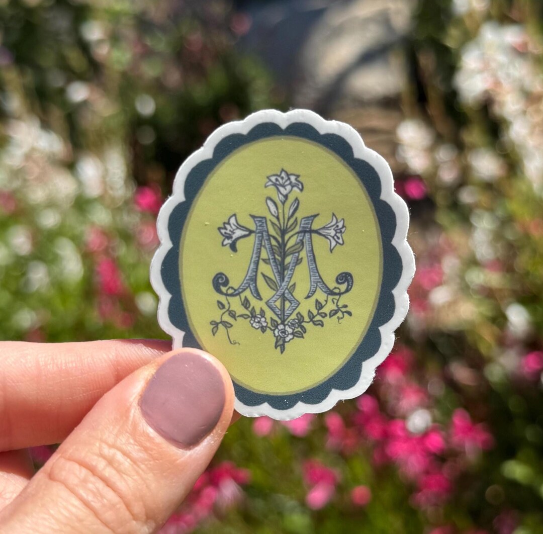 Marian Floral Catholic Sticker Traditional Catholic Art Gift for ...
