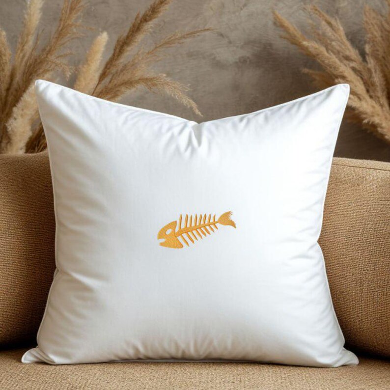 Fish Skeleton Machine Embroidery Design - Realistic Bone Pattern for ...