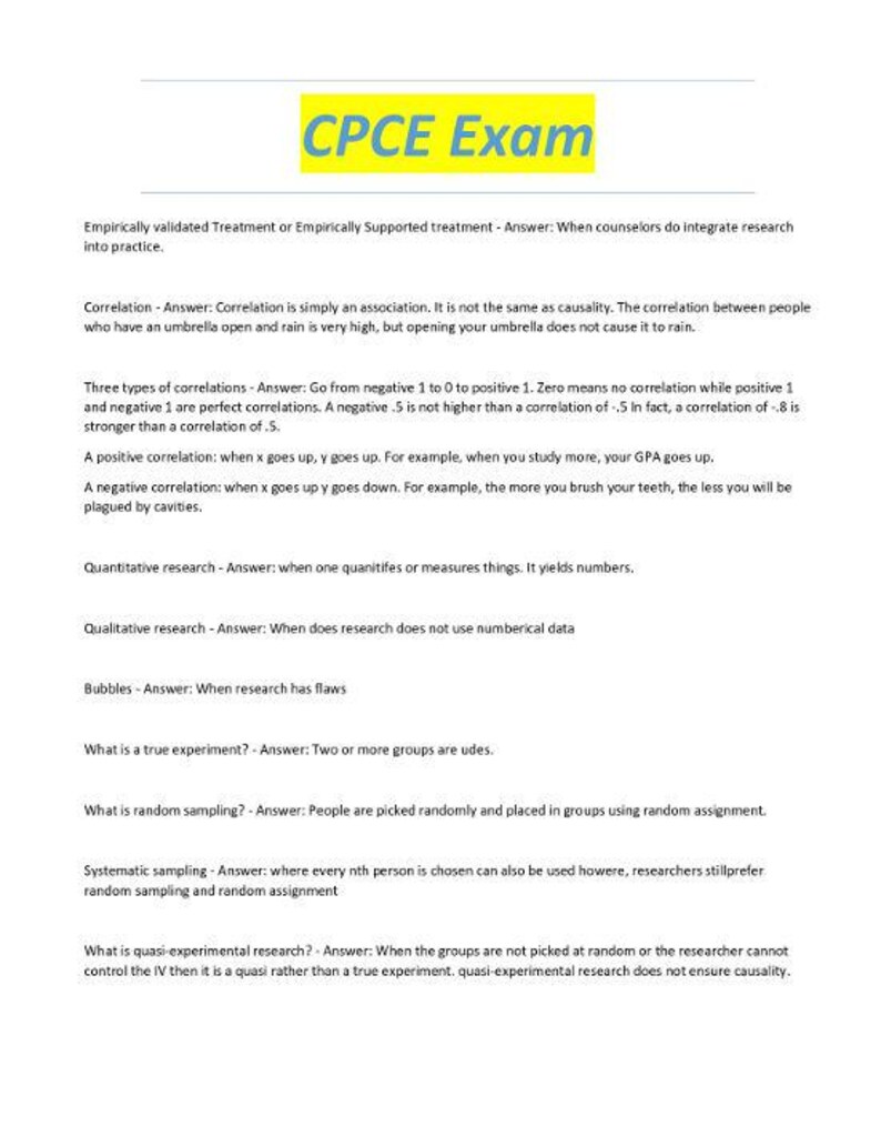 CPCE Exam (100% Correct) Questions and Answers Graded A+ - Etsy