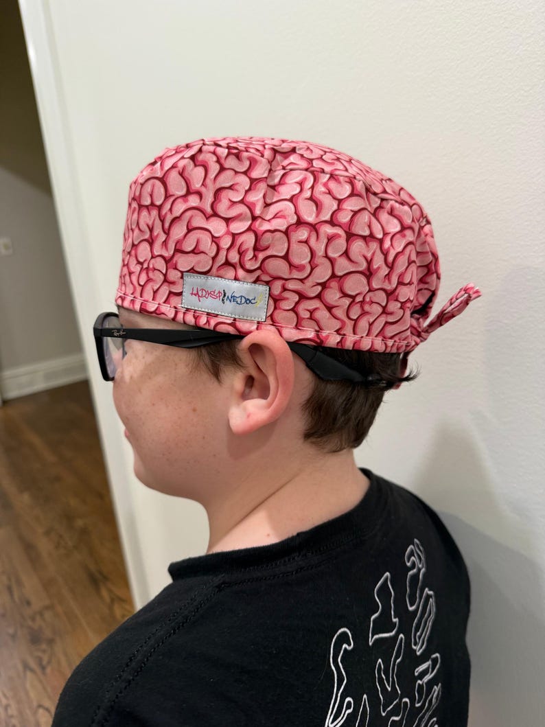 Cortex Cap - Scrub Hat With Brain Design - Etsy