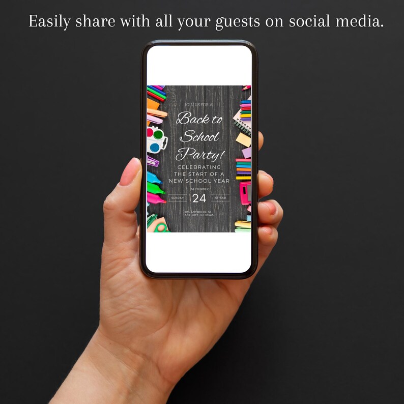 Editable Back to School Party Invitation | Digital Download | Printable ...