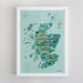 A2 Wildlife Map of Scotland print | Etsy