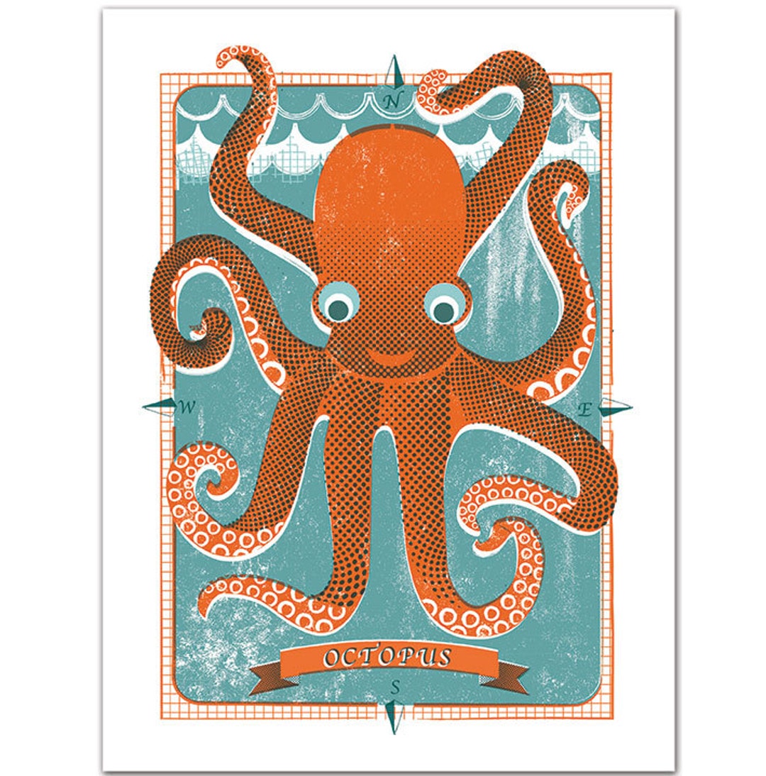 SALE Ltd Edition Octopus Screen Print - Etsy